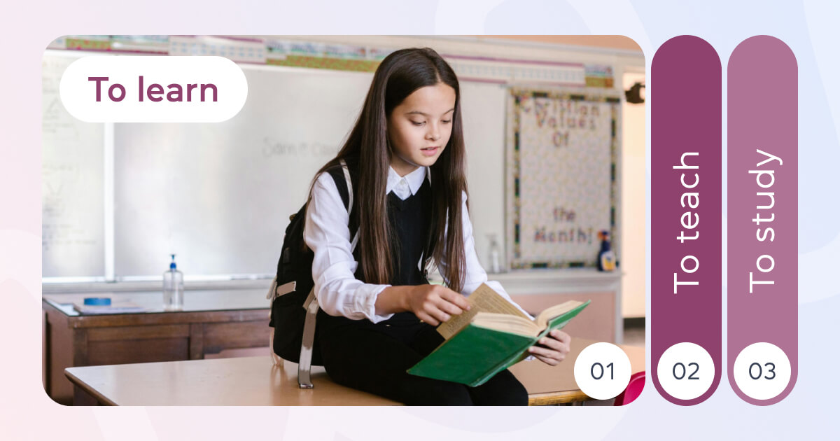 Різниця між to study, to learn і to teach - Приклади та таблиця